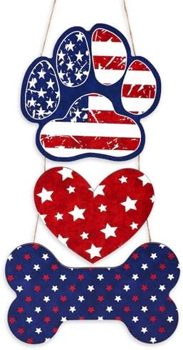 Amazon.com: AnyDesign Patriotic Wooden Hanging Door Sign 4th of July ...