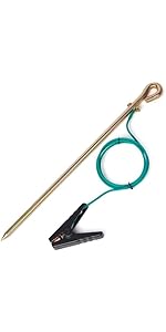 CYANTEKOMS 3 Pack Grounding Rod with Clamp 4 Feet Long Copper ...