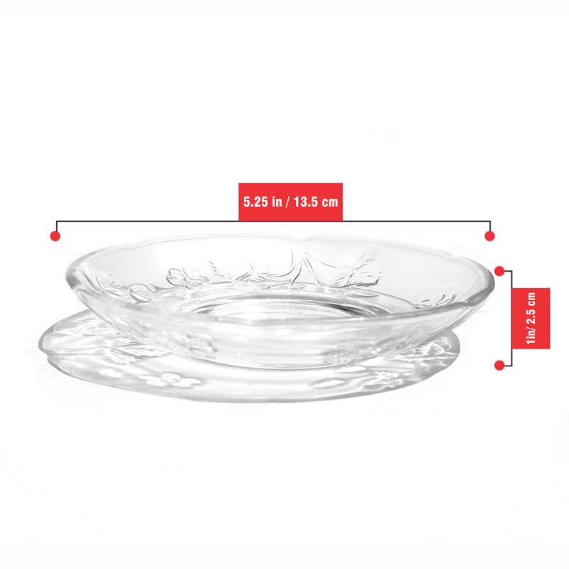 Glass Tea Cup And Saucer 4pcs Glass Plate Saucers Clear Tea Saucers ...