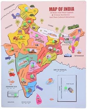 Buy Skillmatics Kid India Map Puzzle - 70 Pieces, Educational Toy ...