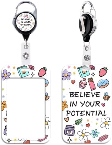 Amazon.com : Quote ID Badge Holder Cute Retractable Badge Holder Reel ...