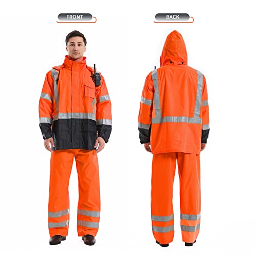 Snapklik.com : SKSAFETY Safety Rain Jacket, Professional Level Class 3 ...