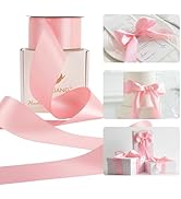 Amazon.com: HUIHUANG Pink Velvet Ribbon 2.5 inch, Light Pink Wired ...