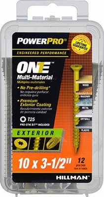 Power Pro One Exterior Screws, Flat Head, Bronze Epoxy Coated, #10 x 3. ...