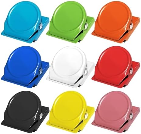 LUCTHY Fridge Magnets Clips 9pcs, Strong Whiteboard Magnets Coloured ...