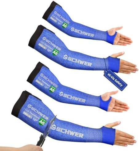 Schwer PRO-SKIN Highest Level Cut Resistant Arm Sleeves S904 for Work ...