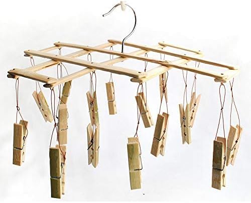 Amazon.com: Natural Bamboo Clothespin-Folding Clothespin Laundry ...