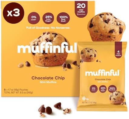 Amazon.com: Muffinful Triple Chocolate Chip Mini Muffins – Bakery Fresh ...