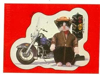 Country Biker Kitten trading card sticker #51 1983 Perlorian Cats of ...