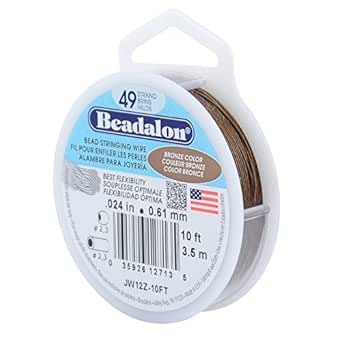 Amazon.com: Beadalon 49 Strand Stainless Steel Bead Stringing Wire, 024 ...