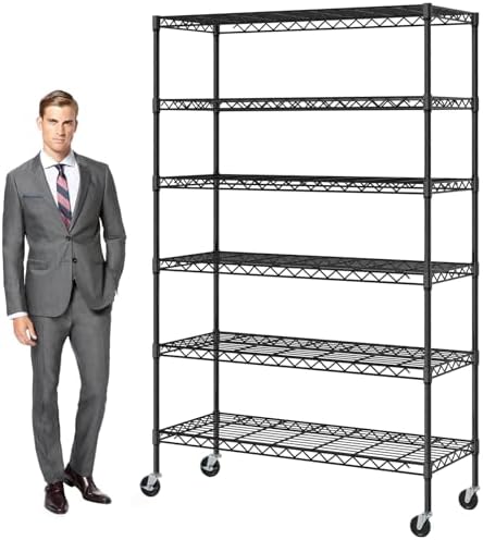 Amazon.com: TYNB 6-Tier Storage Shelves, Heavy Duty Metal Shelving Unit ...