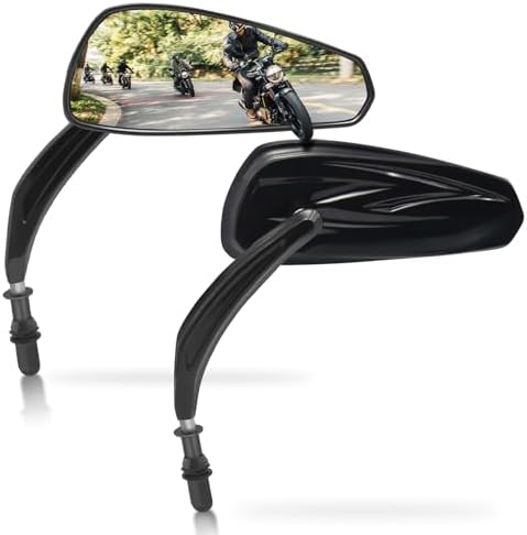 Amazon.com: VPZMT Black 8mm Teardrop Rearview Mirrors for Harley ...