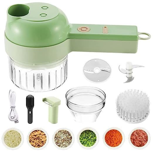 Buy 4 in 1 Handheld Electric Vegetable Cutter Set Wireless Hand held ...
