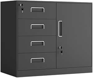 Amazon.com: SHABOZ Filling Cabinet Low Cabinet File Cabinet Office Tin ...