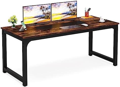 Amazon.com: LITTLE TREE 2 Person Computer Desk, 78.7-Inch Extra Long ...