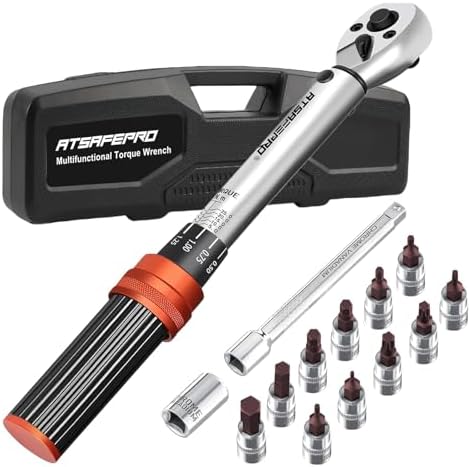WORKPRO 1/4” Torque Wrench, 14-Piece Bike Torque Wrench Set 2-26N.m ...