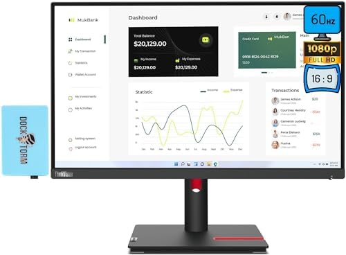 Amazon.com: Lenovo ThinkVision T23i-30 Monitor 63B2MAT6US Bundle with ...