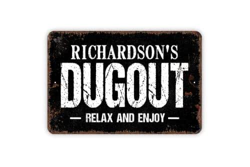 Amazon.com: 8" x 12" Personalized Dugout Metal Sign - Baseball Field ...
