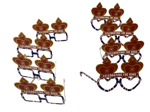 8 X KING CHARLES 111 CORONATION FANCY DRESS GLASSES CELEBRATING THE ...