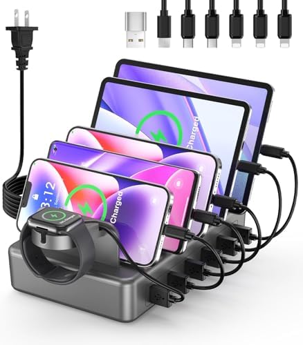 Amazon.com: Charging Station for Multiple Devices, Honcila 6 in 1 Multi ...