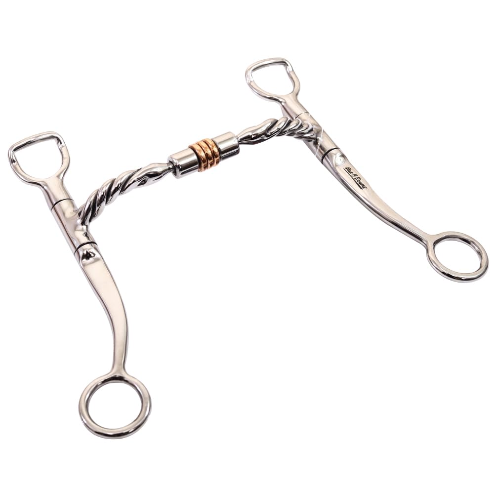 Amazon.com : BAR H EQUINE Twisted Wire Straight Shank Tongue Relief Bit ...