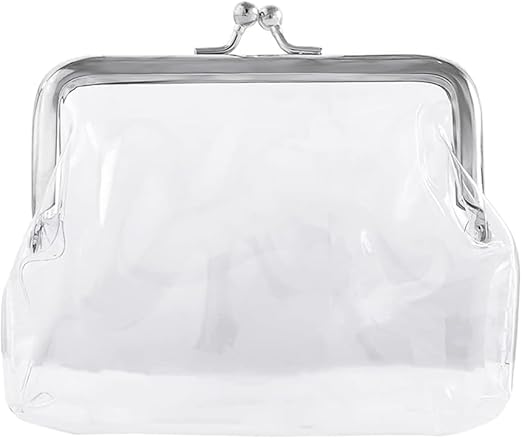 1Pc Gold Kiss Lock Change Pouch,Clear Coin Purse for Women,Transparent ...