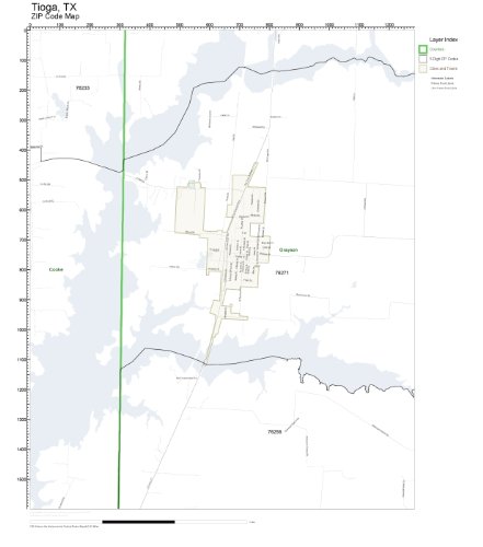 ZIP Code Wall Map of Tioga, TX ZIP Code Map Not Laminated: Amazon.com ...