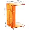 Amazon.com: Clear Acrylic Side Table on Lockable Wheels, C Shaped End ...