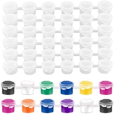240 Pcs Empty Paint Pot Palettes, Caffox 40 Strips Paint Pots with Lids ...