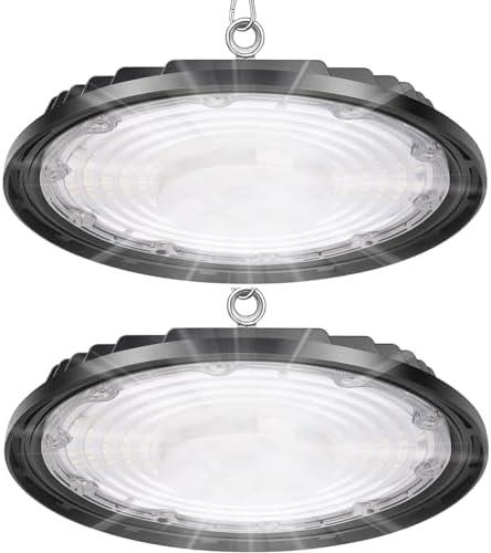Lot de 2 lampes LED haute baie de garage - 150 W - 22 500 lm - 6 500 K ...