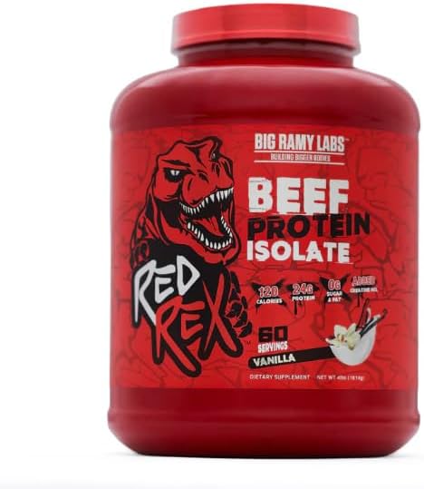 Red Rex 100% Beef Protein Isolate | 1.81kg (60 Servings) | Vanilla ...