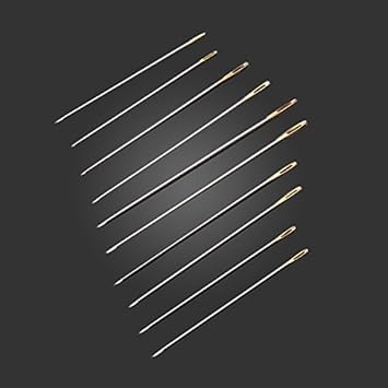 Amazon.com: 100pcs Golden Tail Needles Size 24 For 11CT Embroidery ...