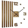 3D Wall Clocks DIY Wood Oak Slats Large Wall Clock 60 cm 3D Wall Clock ...