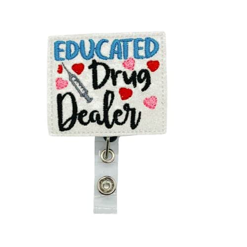 Amazon.com: Educated Drug Dealer Badge Reel, Retractable Pharmacist ID ...