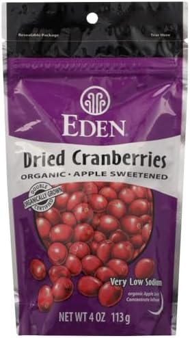 Amazon.com: Eden Foods, Organic Dried Cranberries, 4 oz pack of 2 ...