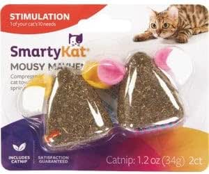 Amazon.com : SmartyKat Mousy Mayhem 2-Piece Compressed Catnip Mice Cat ...