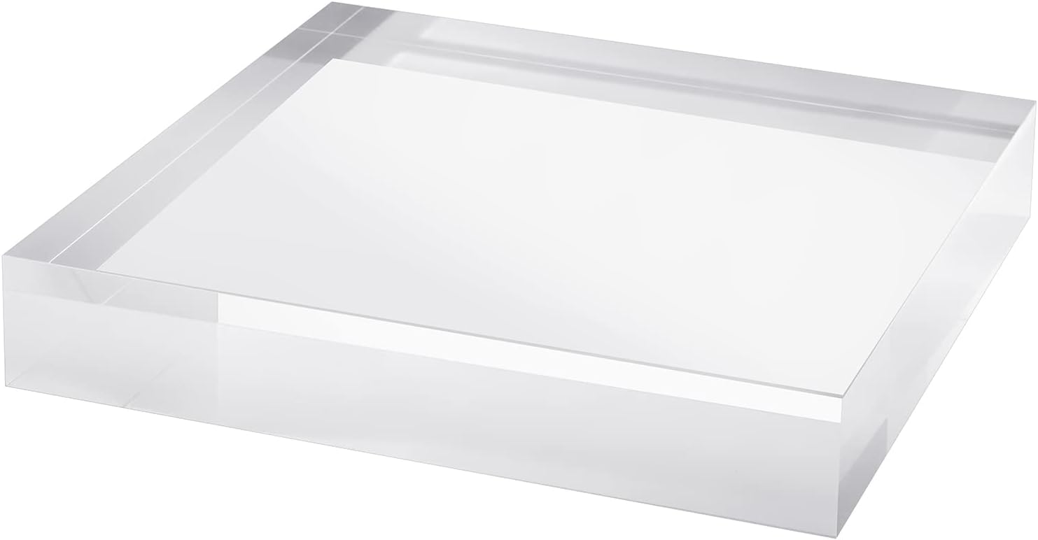 Amazon.com: CiaoHER 2in Thickness Solid Acrylic Cube Display Block Clear Polished Pedestal Stand ...