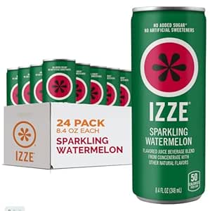 Amazon.com: IZZE Sparkling Juice Beverage Blend, Watermelon, No Sugar Added, 8.4 FL OZ, 24 Cans