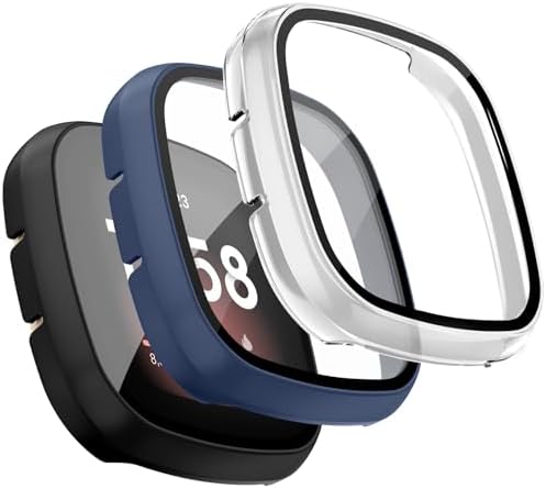 Amazon.com: Vanjua Compatible with Fitbit Versa 3 Screen Protector Case ...