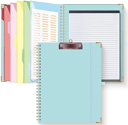 HAUTOCO Clipboard Folder with Replaceable Lined Notepad, Spiral ...