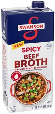 Amazon.com : Swanson 100% Natural Spicy Beef Broth, 32 oz Carton ...