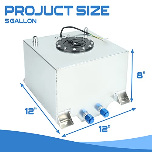 Snapklik.com : EASYBERG 5 Gallon Aluminum Fuel Cell, Silver Gas Tank