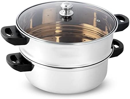 Housoutil 1Set 3-Tier Stainless Steel Steamer, 3-Layer Steaming ...