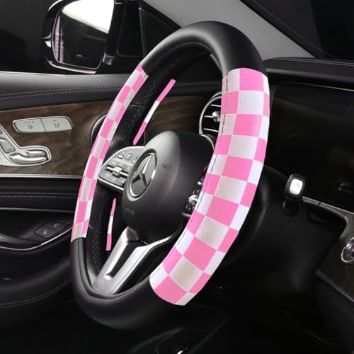 Amazon.com: Dotesy Lattice Car Steering Wheel Cover Microfiber Leather ...