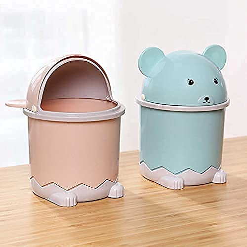 KINTIN Cute Panda Shaped Mini Desktop Trash Bin with Lid Tiny Garbage ...