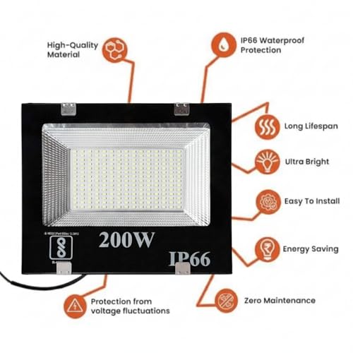 Desidiya 200W Led Flood Light, IP66 Waterproof Led Lights with 120 Wide ...