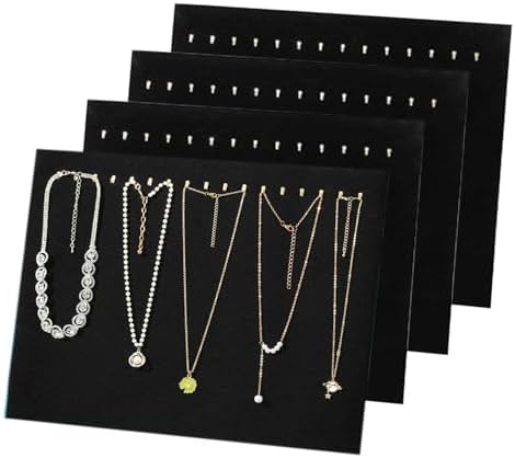 Amazon.com: Foraineam 3 Pack Black Velvet Jewelry Display with 17 Hooks ...