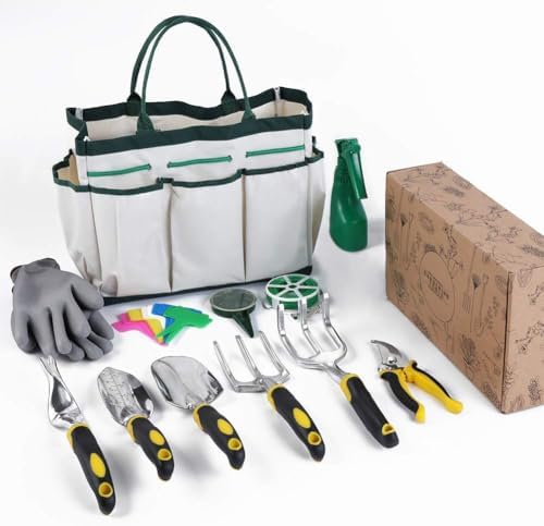 TWZ Garden Tools Set 12 Pcs, Heavy Duty Gardening Starter Kit 4 Seasons ...