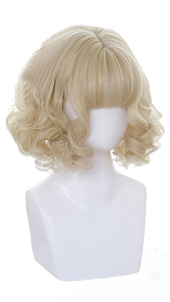 Amazon.com : TTYAO REII Lolita Short Curly Wig Linen Natural Loose Wave ...