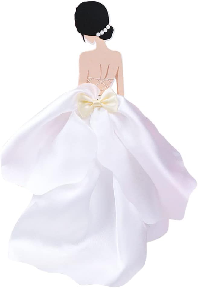 Amazon.com: Wedding Theme Dress Cake Toppers for Wedding Party (White ...